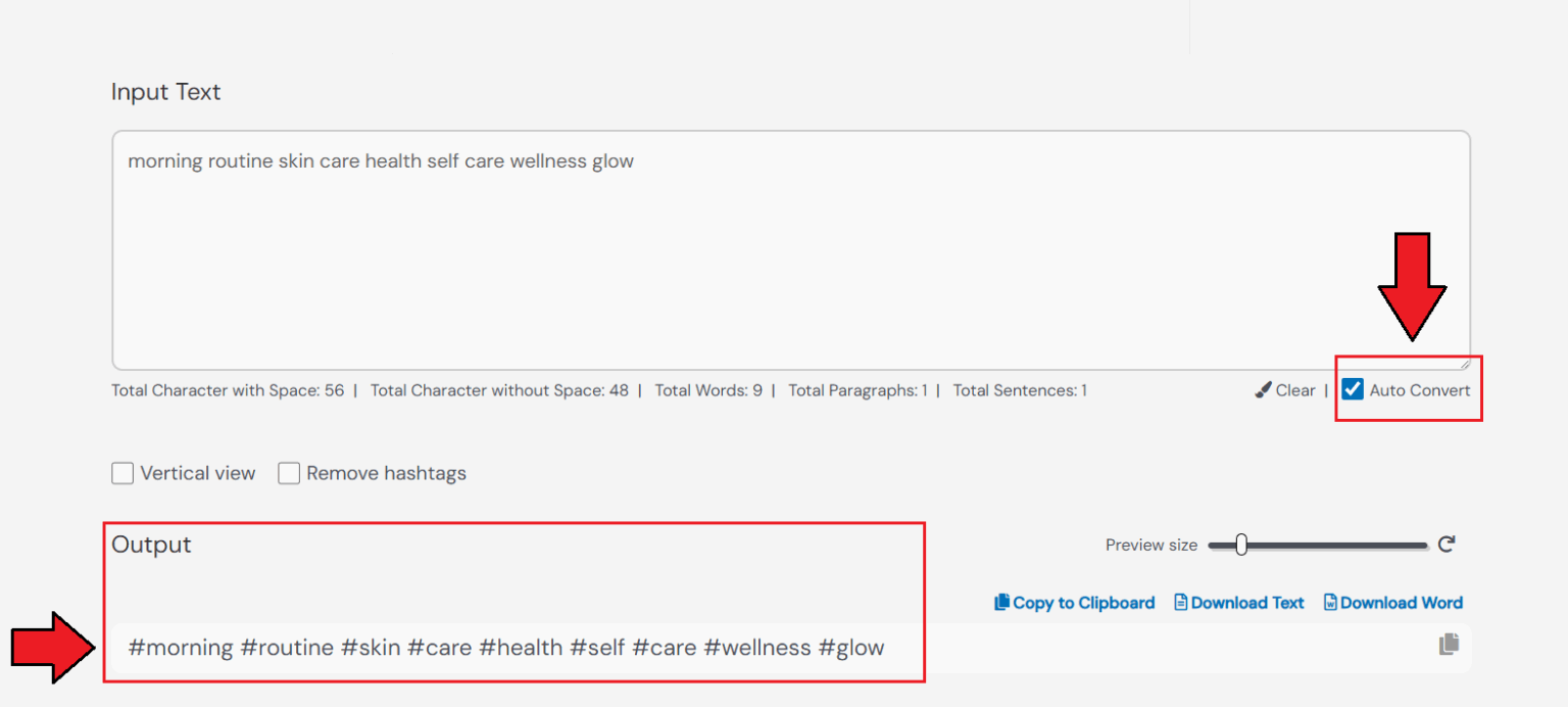 Text to Hashtags Converter