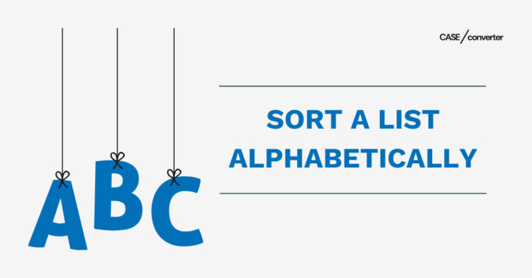 How to Sort a List Alphabetically Online in Seconds
